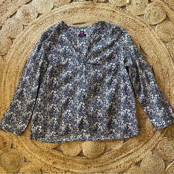 liberty | Tops | Womens Liberty Art Fabrics Floral Poplin Blouse | Poshmark